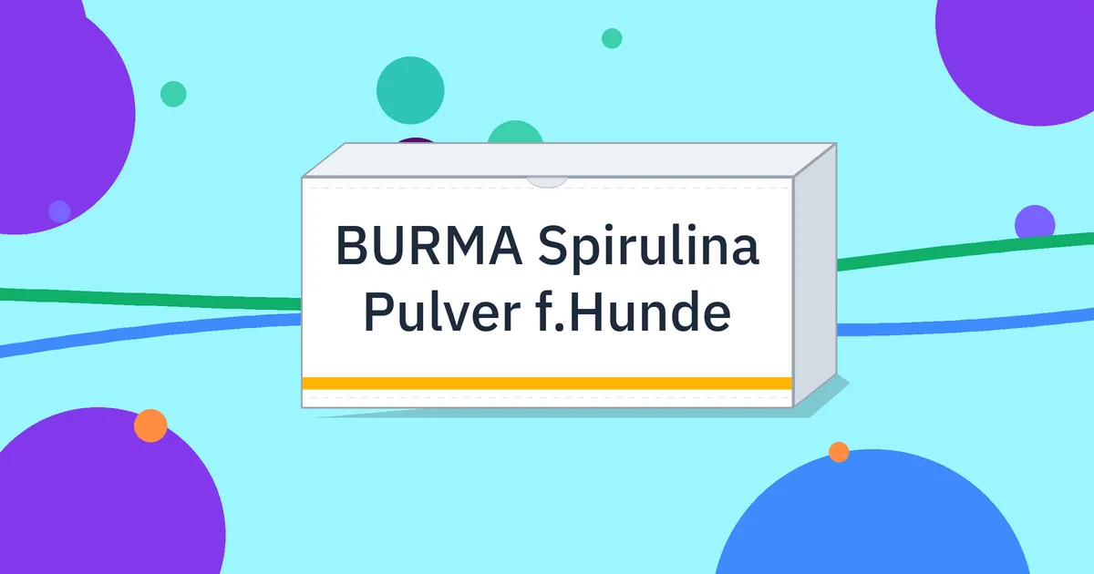 Symbolbild: Packung mit der Aufschrift BURMA Spirulina Pulver f.Hunde (PZN 12506271) – Verfügbarkeit und Bezug in Apotheken in Frankfurt am Main