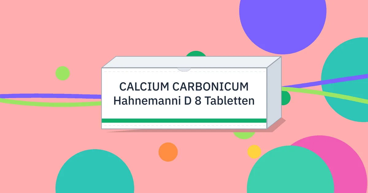 Symbolbild: Packung mit der Aufschrift CALCIUM CARBONICUM Hahnemanni D 8 Tabletten (PZN 02627105) – Verfügbarkeit und Bezug in Apotheken in Frankfurt am Main