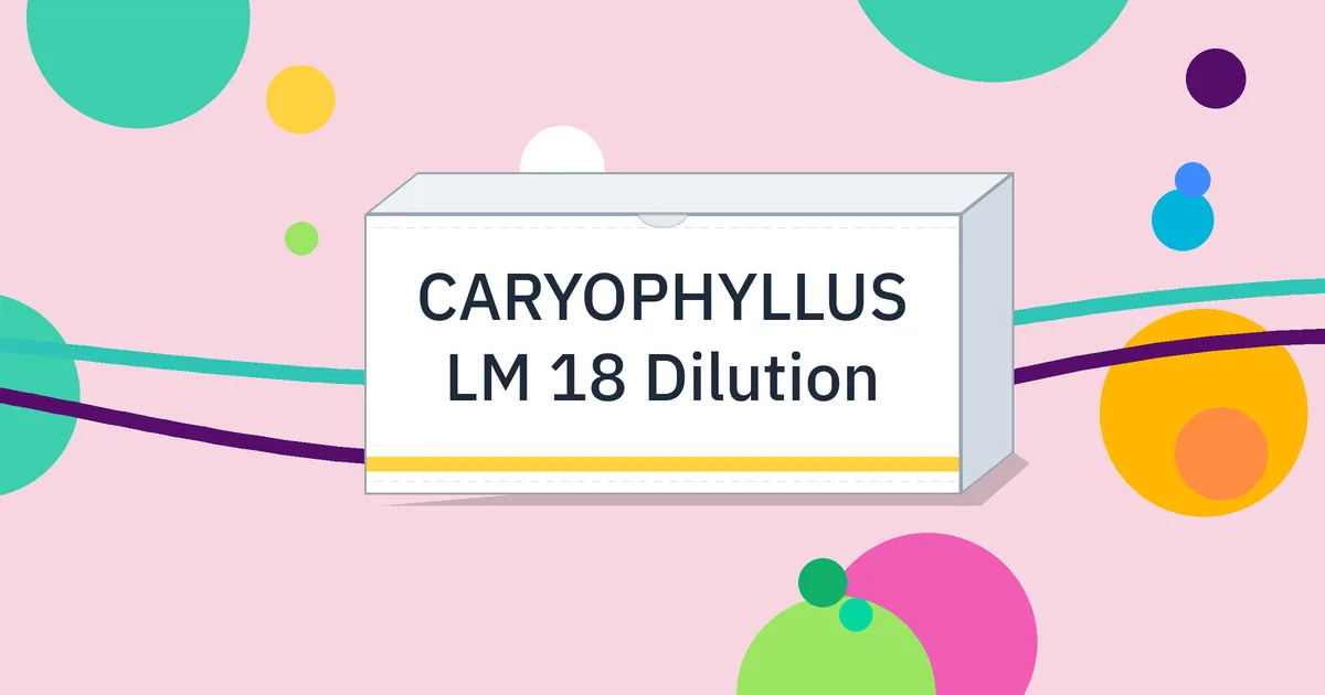Symbolbild: Packung mit der Aufschrift CARYOPHYLLUS LM 18 Dilution (PZN 13432014) – Verfügbarkeit und Bezug in Apotheken in Frankfurt am Main