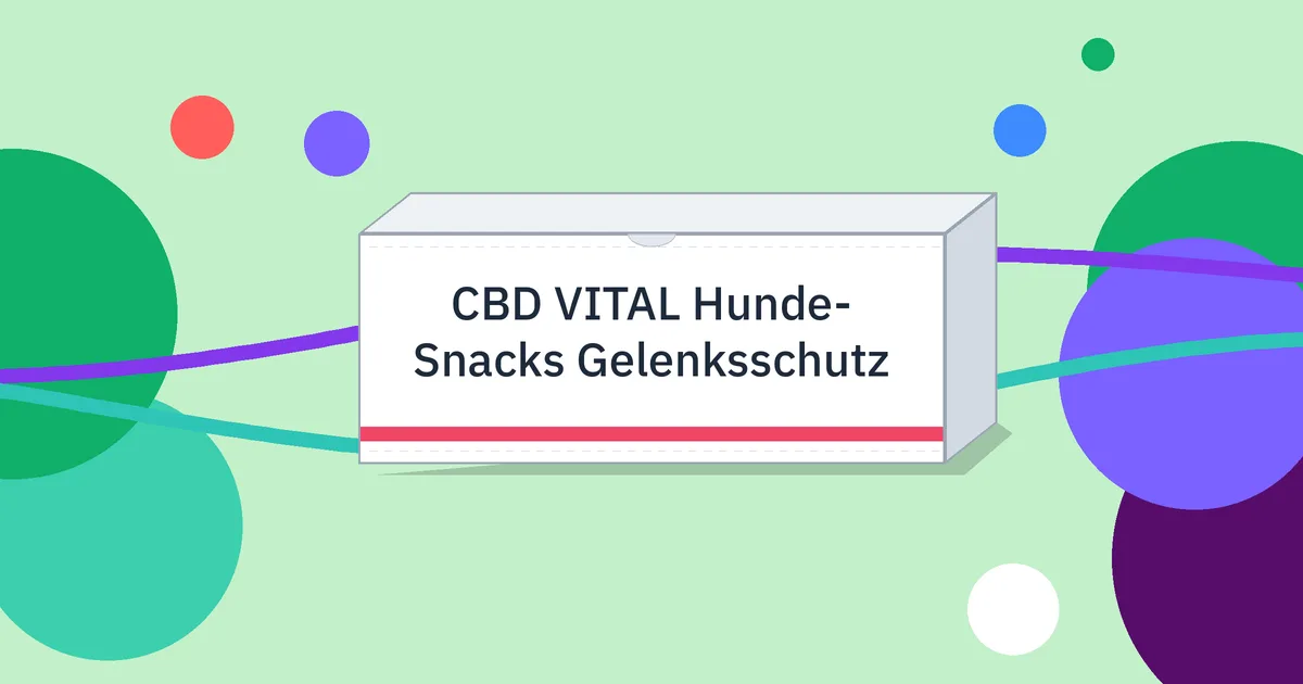 Symbolbild: Packung mit der Aufschrift CBD VITAL Hunde-Snacks Gelenksschutz (PZN 17974054) – Verfügbarkeit und Bezug in Apotheken in Frankfurt am Main