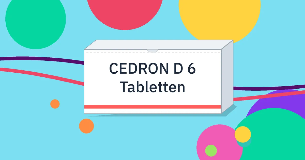 Symbolbild: Packung mit der Aufschrift CEDRON D 6 Tabletten (PZN 04211478) – Verfügbarkeit und Bezug in Apotheken in Frankfurt am Main