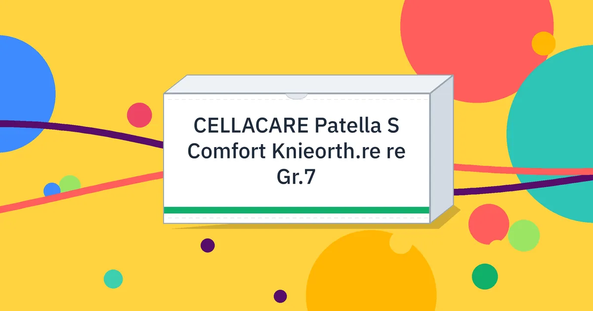 Symbolbild: Packung mit der Aufschrift CELLACARE Patella S Comfort Knieorth.re re Gr.7 (PZN 19251242) – Verfügbarkeit und Bezug in Apotheken in Frankfurt am Main
