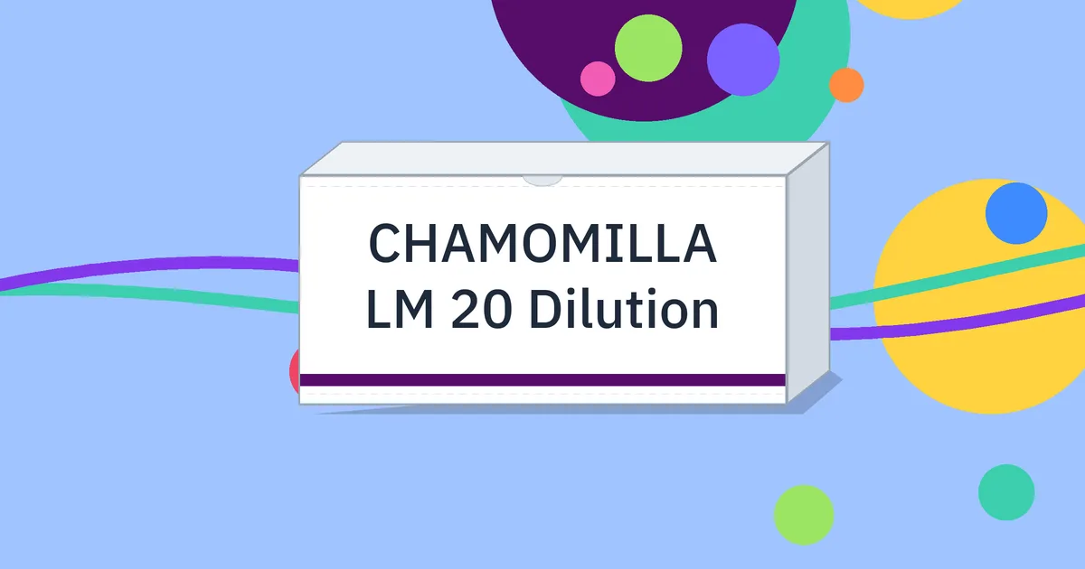 Symbolbild: Packung mit der Aufschrift CHAMOMILLA LM 20 Dilution (PZN 12812594) – Verfügbarkeit und Bezug in Apotheken in Frankfurt am Main