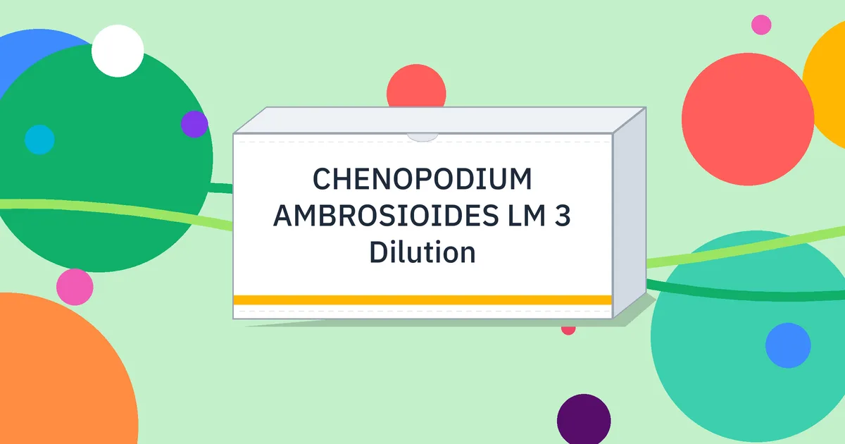 Symbolbild: Packung mit der Aufschrift CHENOPODIUM AMBROSIOIDES LM 3 Dilution (PZN 13440249) – Verfügbarkeit und Bezug in Apotheken in Frankfurt am Main