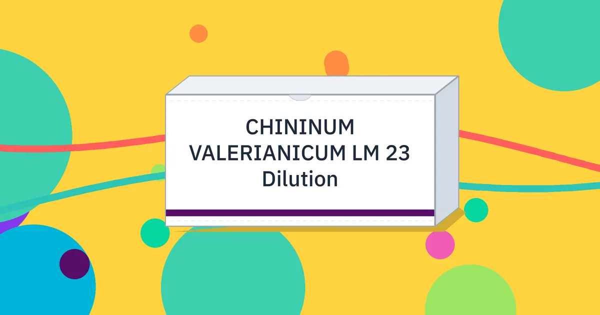Symbolbild: Packung mit der Aufschrift CHININUM VALERIANICUM LM 23 Dilution (PZN 13442857) – Verfügbarkeit und Bezug in Apotheken in Frankfurt am Main