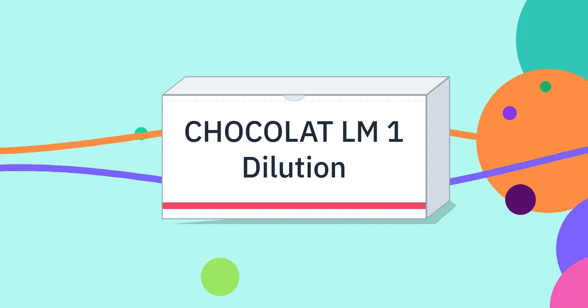 Symbolbild: Packung mit der Aufschrift CHOCOLAT LM 1 Dilution (PZN 12816770) – Verfügbarkeit und Bezug in Apotheken in Frankfurt am Main
