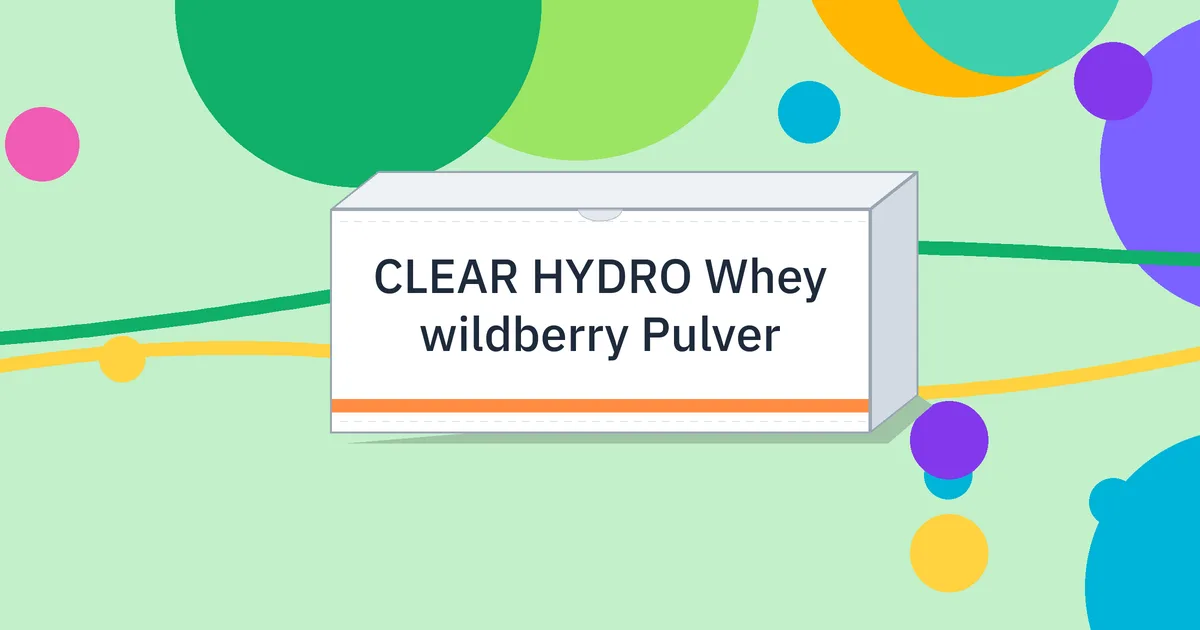 Symbolbild: Packung mit der Aufschrift CLEAR HYDRO Whey wildberry Pulver (PZN 18817368) – Verfügbarkeit und Bezug in Apotheken in Frankfurt am Main