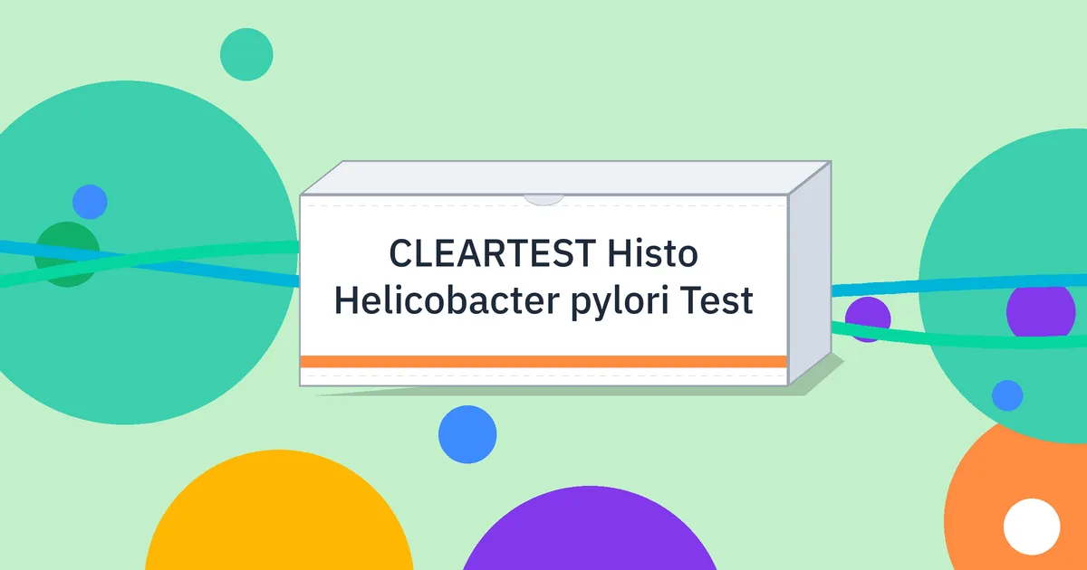 Symbolbild: Packung mit der Aufschrift CLEARTEST Histo Helicobacter pylori Test (PZN 01617613) – Verfügbarkeit und Bezug in Apotheken in Frankfurt am Main