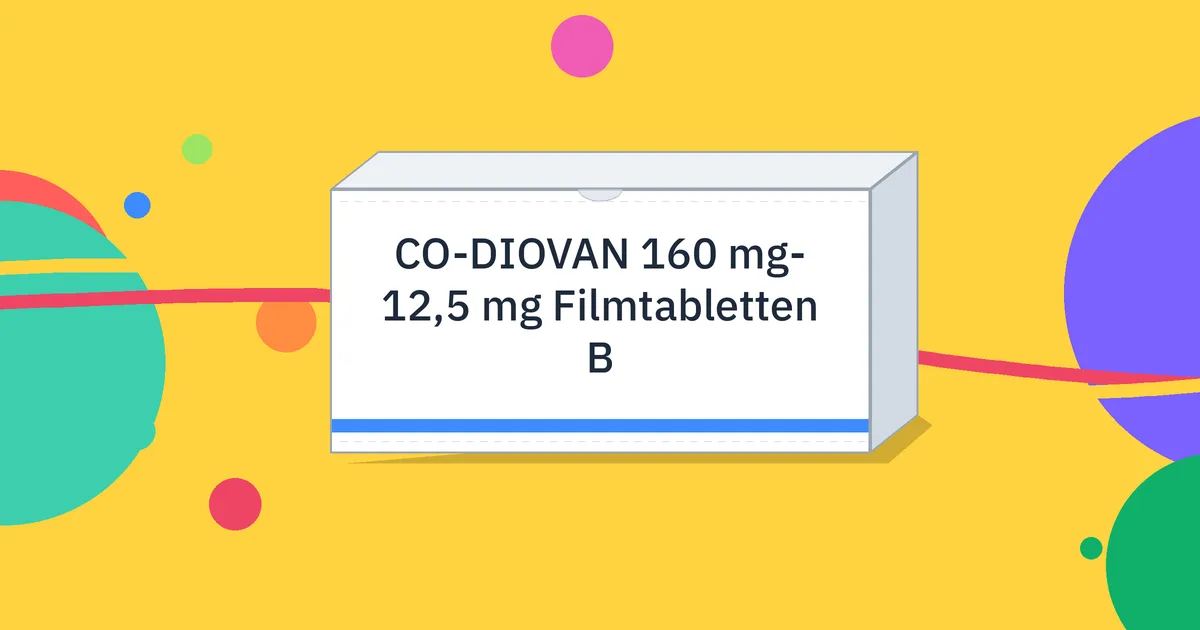 Symbolbild: Packung mit der Aufschrift CO-DIOVAN 160 mg-12,5 mg Filmtabletten B (PZN 17267173) – Verfügbarkeit und Bezug in Apotheken in Frankfurt am Main
