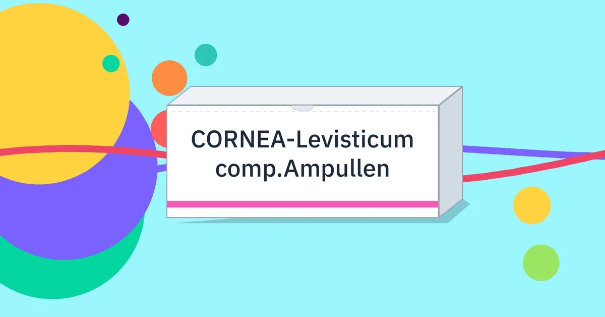 Symbolbild: Packung mit der Aufschrift CORNEA-Levisticum comp.Ampullen (PZN 02085532) – Verfügbarkeit und Bezug in Apotheken in Frankfurt am Main