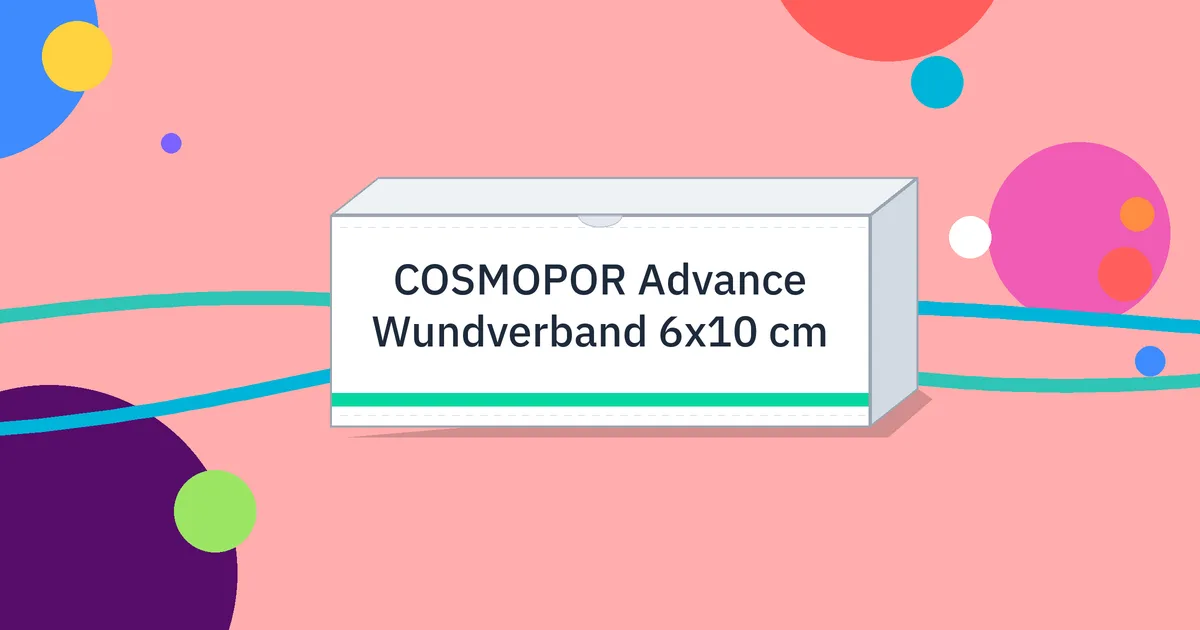 Symbolbild: Packung mit der Aufschrift COSMOPOR Advance Wundverband 6x10 cm (PZN 12577609) – Verfügbarkeit und Bezug in Apotheken in Frankfurt am Main