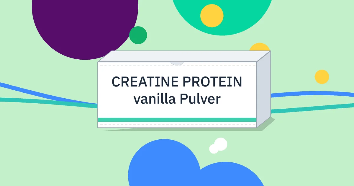 Symbolbild: Packung mit der Aufschrift CREATINE PROTEIN vanilla Pulver (PZN 11617318) – Verfügbarkeit und Bezug in Apotheken in Frankfurt am Main