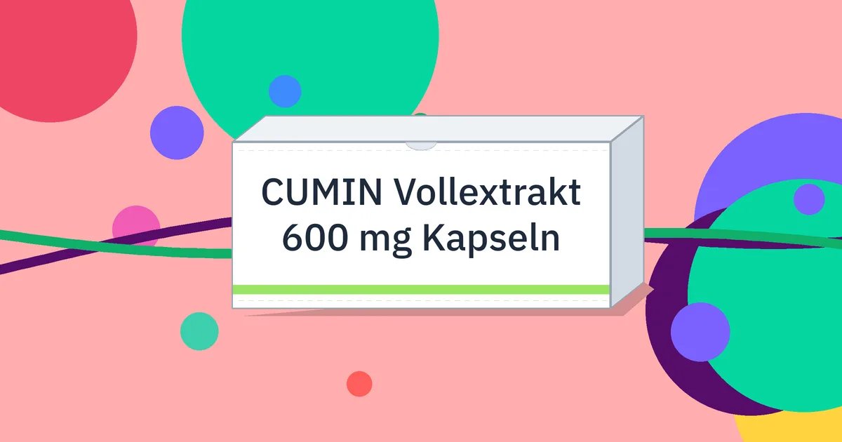 Symbolbild: Packung mit der Aufschrift CUMIN Vollextrakt 600 mg Kapseln (PZN 13418712) – Verfügbarkeit und Bezug in Apotheken in Frankfurt am Main