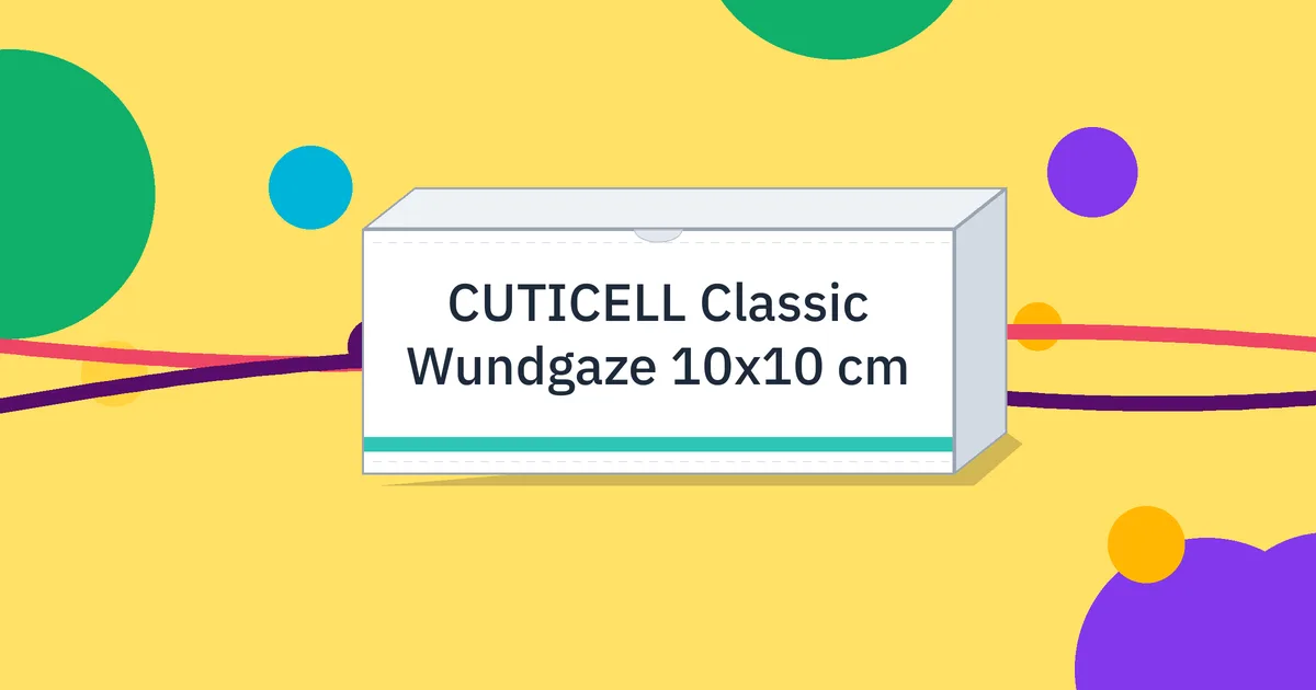Symbolbild: Packung mit der Aufschrift CUTICELL Classic Wundgaze 10x10 cm (PZN 19871364) – Verfügbarkeit und Bezug in Apotheken in Frankfurt am Main