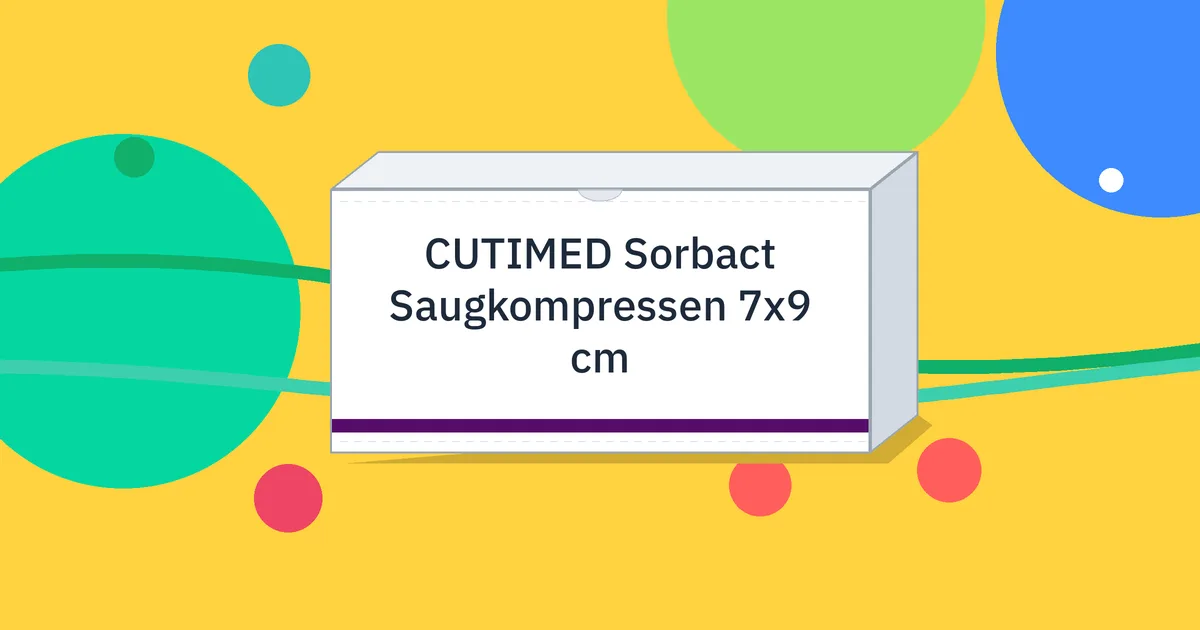 Symbolbild: Packung mit der Aufschrift CUTIMED Sorbact Saugkompressen 7x9 cm (PZN 19347261) – Verfügbarkeit und Bezug in Apotheken in Frankfurt am Main