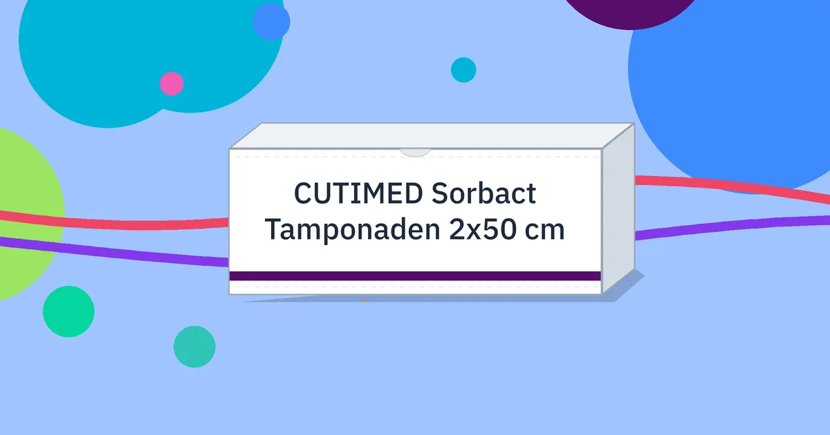 Symbolbild: Packung mit der Aufschrift CUTIMED Sorbact Tamponaden 2x50 cm (PZN 19347315) – Verfügbarkeit und Bezug in Apotheken in Frankfurt am Main
