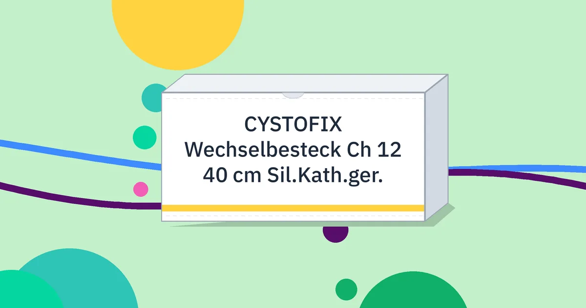 Symbolbild: Packung mit der Aufschrift CYSTOFIX Wechselbesteck Ch 12 40 cm Sil.Kath.ger. (PZN 11156366) – Verfügbarkeit und Bezug in Apotheken in Frankfurt am Main