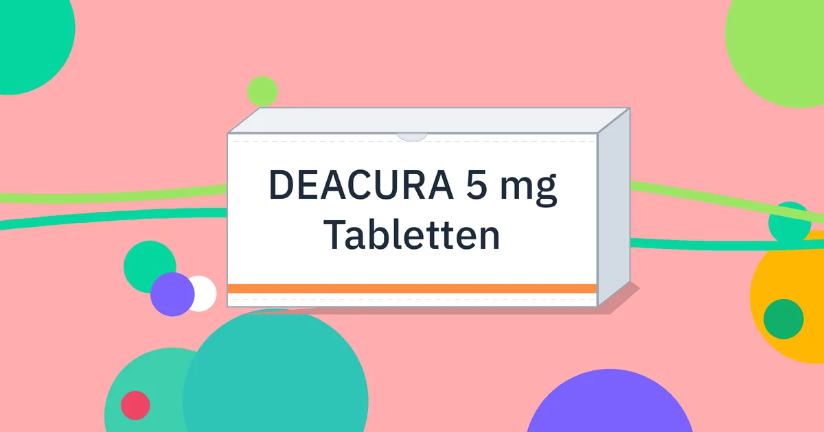 Symbolbild: Packung mit der Aufschrift DEACURA 5 mg Tabletten (PZN 00368243) – Verfügbarkeit und Bezug in Apotheken in Frankfurt am Main