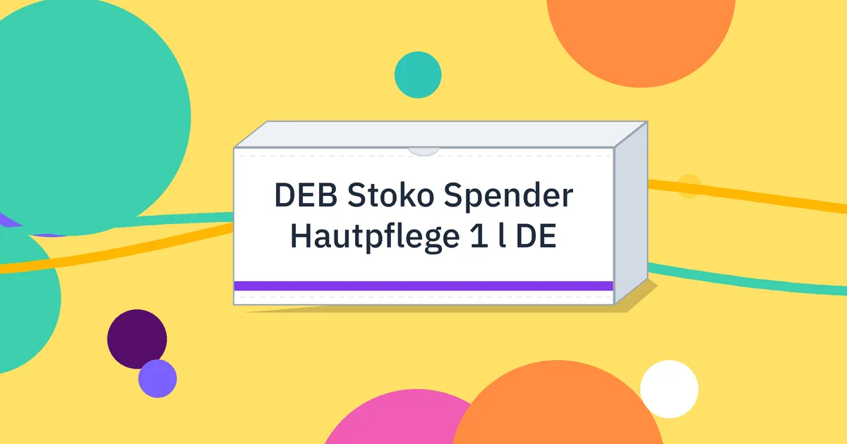 Symbolbild: Packung mit der Aufschrift DEB Stoko Spender Hautpflege 1 l DE (PZN 12549027) – Verfügbarkeit und Bezug in Apotheken in Frankfurt am Main