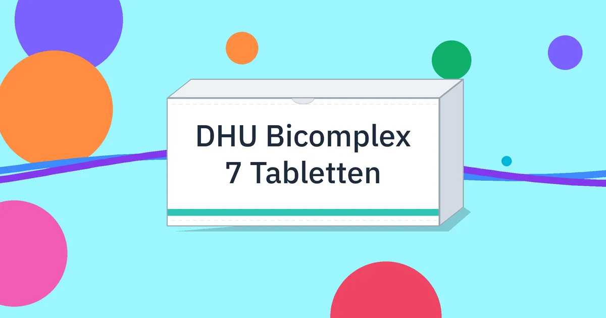 Symbolbild: Packung mit der Aufschrift DHU Bicomplex 7 Tabletten (PZN 16742991) – Verfügbarkeit und Bezug in Apotheken in Frankfurt am Main