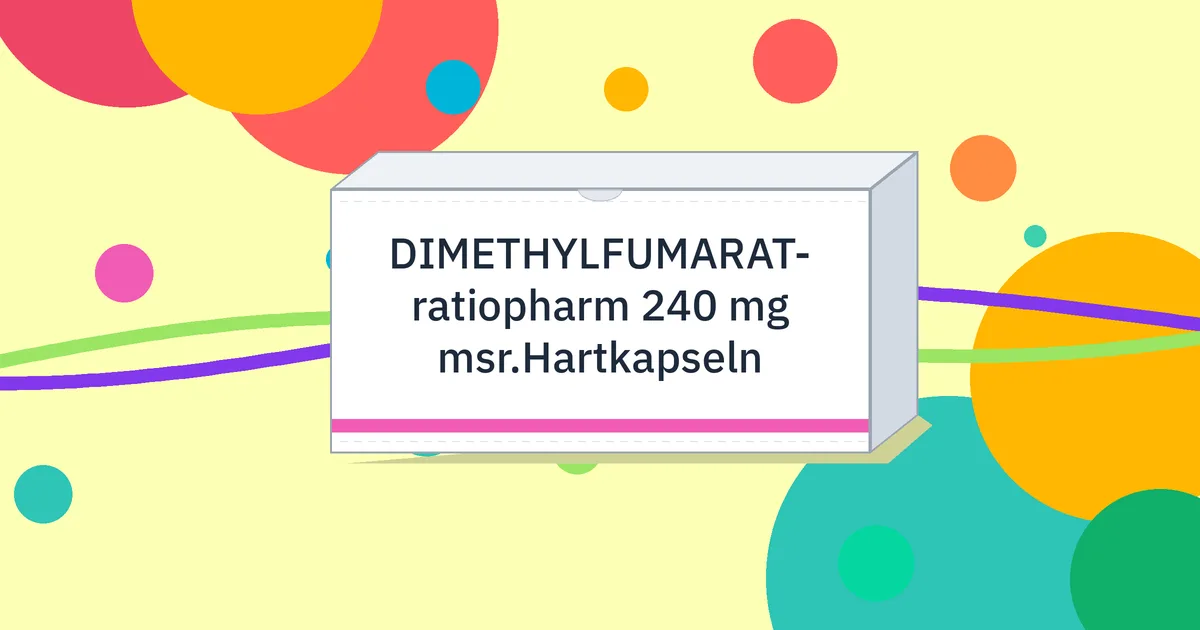Symbolbild: Packung mit der Aufschrift DIMETHYLFUMARAT-ratiopharm 240 mg msr.Hartkapseln (PZN 18135864) – Verfügbarkeit und Bezug in Apotheken in Frankfurt am Main