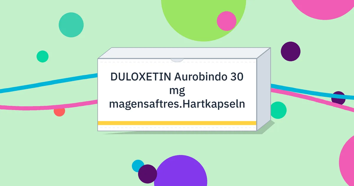 Symbolbild: Packung mit der Aufschrift DULOXETIN Aurobindo 30 mg magensaftres.Hartkapseln (PZN 17893516) – Verfügbarkeit und Bezug in Apotheken in Frankfurt am Main