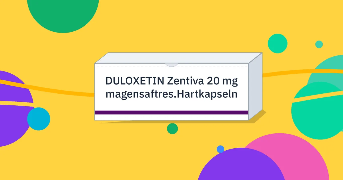 Symbolbild: Packung mit der Aufschrift DULOXETIN Zentiva 20 mg magensaftres.Hartkapseln (PZN 11276314) – Verfügbarkeit und Bezug in Apotheken in Frankfurt am Main