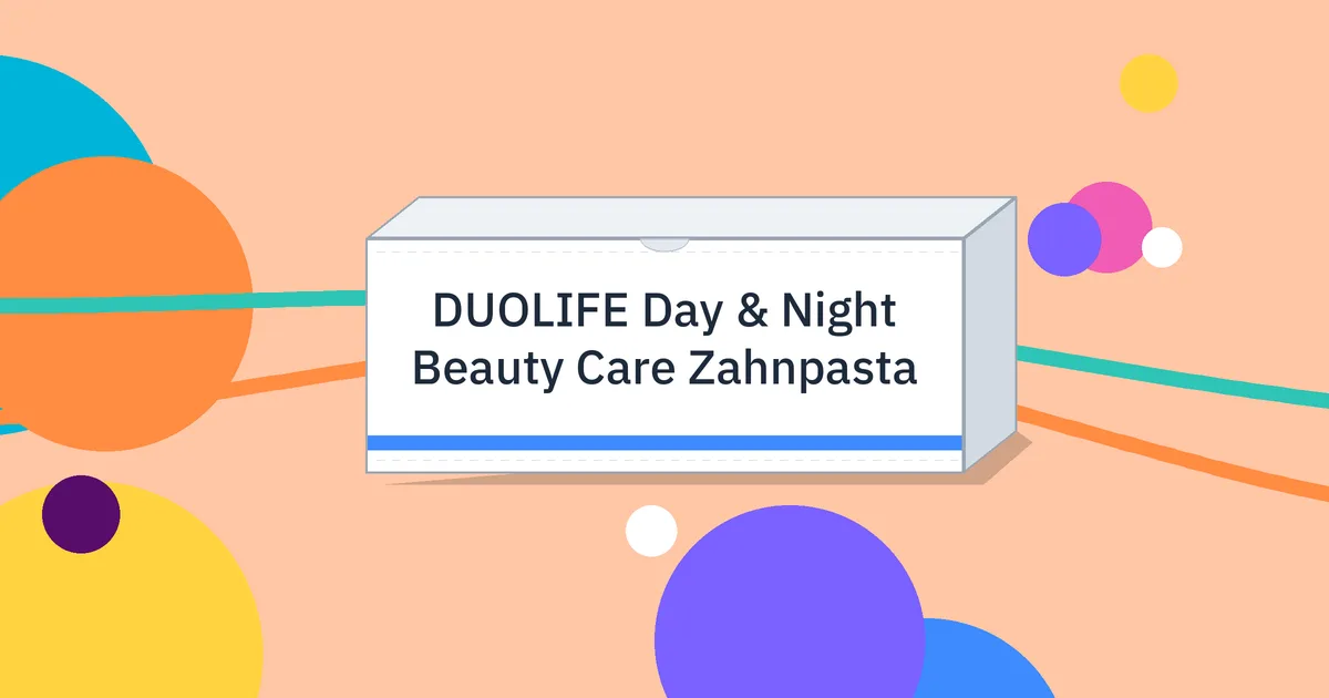 Symbolbild: Packung mit der Aufschrift DUOLIFE Day & Night Beauty Care Zahnpasta (PZN 16683550) – Verfügbarkeit und Bezug in Apotheken in Frankfurt am Main