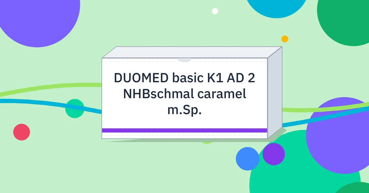 Symbolbild: Packung mit der Aufschrift DUOMED basic K1 AD 2 NHBschmal caramel m.Sp. (PZN 20903632) – Verfügbarkeit und Bezug in Apotheken in Frankfurt am Main