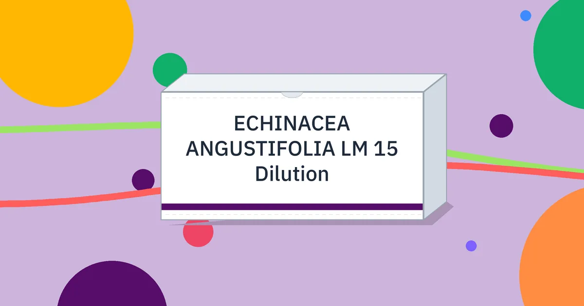 Symbolbild: Packung mit der Aufschrift ECHINACEA ANGUSTIFOLIA LM 15 Dilution (PZN 12843962) – Verfügbarkeit und Bezug in Apotheken in Frankfurt am Main