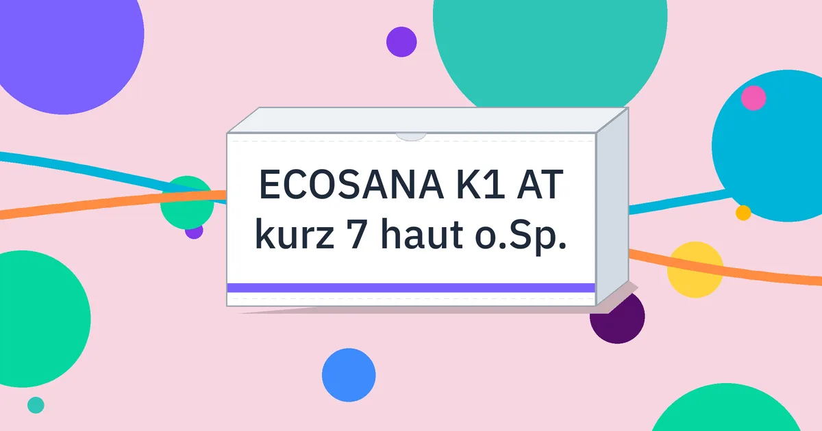 Symbolbild: Packung mit der Aufschrift ECOSANA K1 AT kurz 7 haut o.Sp. (PZN 04732467) – Verfügbarkeit und Bezug in Apotheken in Frankfurt am Main