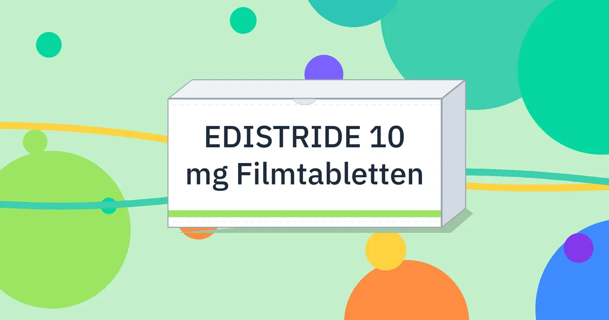 Symbolbild: Packung mit der Aufschrift EDISTRIDE 10 mg Filmtabletten (PZN 19343300) – Verfügbarkeit und Bezug in Apotheken in Frankfurt am Main