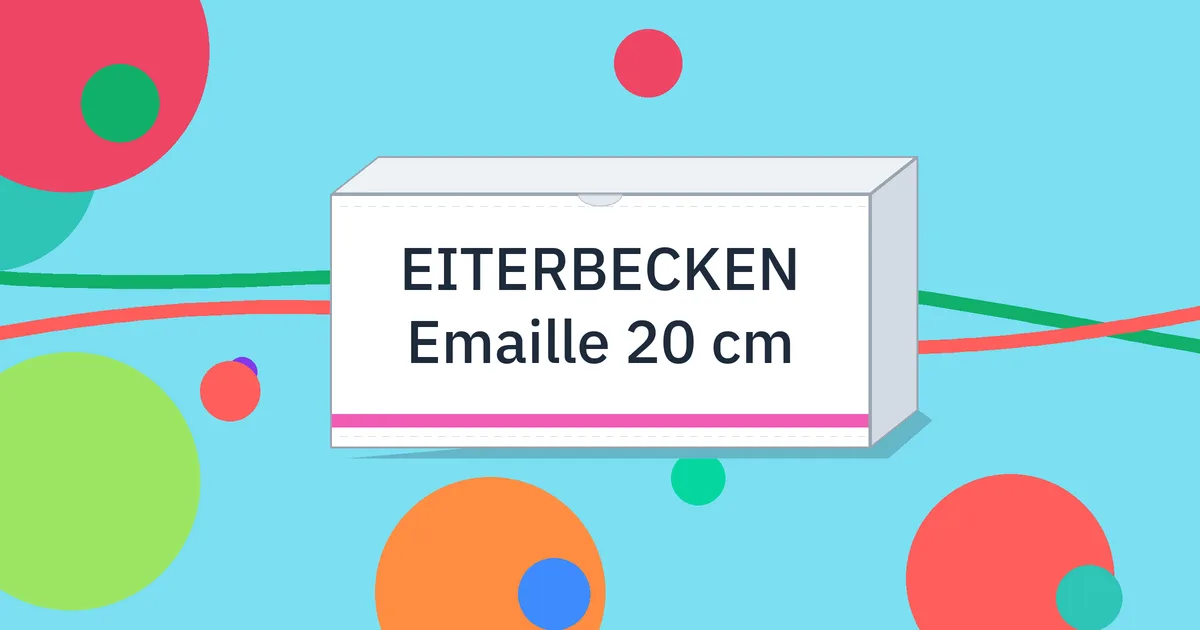 Symbolbild: Packung mit der Aufschrift EITERBECKEN Emaille 20 cm (PZN 01962161) – Verfügbarkeit und Bezug in Apotheken in Frankfurt am Main