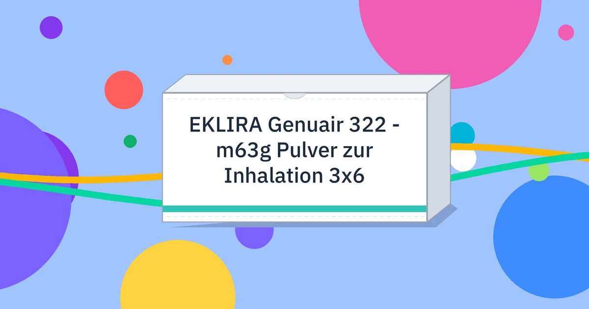 Symbolbild: Packung mit der Aufschrift EKLIRA Genuair 322 -m63g Pulver zur Inhalation 3x6 (PZN 18777640) – Verfügbarkeit und Bezug in Apotheken in Frankfurt am Main