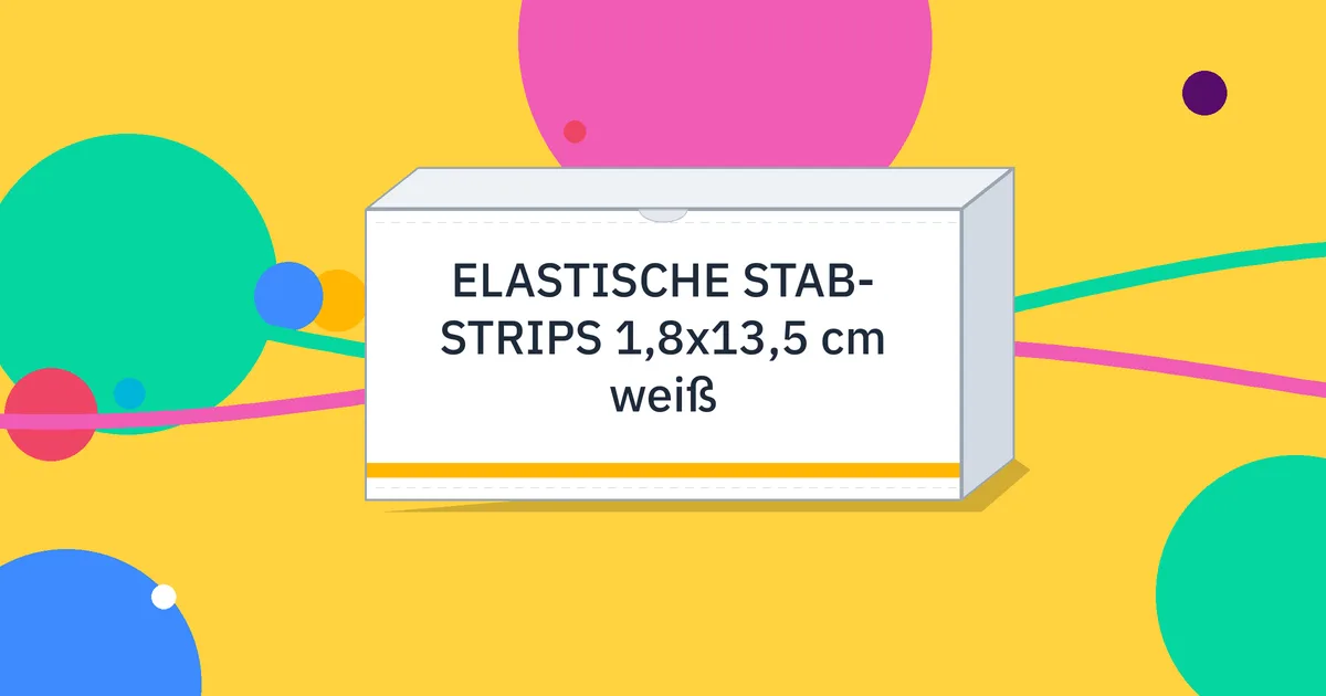Symbolbild: Packung mit der Aufschrift ELASTISCHE STAB-STRIPS 1,8x13,5 cm weiß (PZN 20096255) – Verfügbarkeit und Bezug in Apotheken in Frankfurt am Main