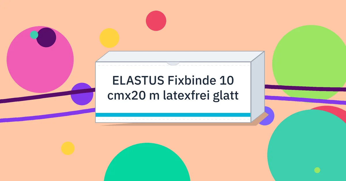 Symbolbild: Packung mit der Aufschrift ELASTUS Fixbinde 10 cmx20 m latexfrei glatt (PZN 05031502) – Verfügbarkeit und Bezug in Apotheken in Frankfurt am Main