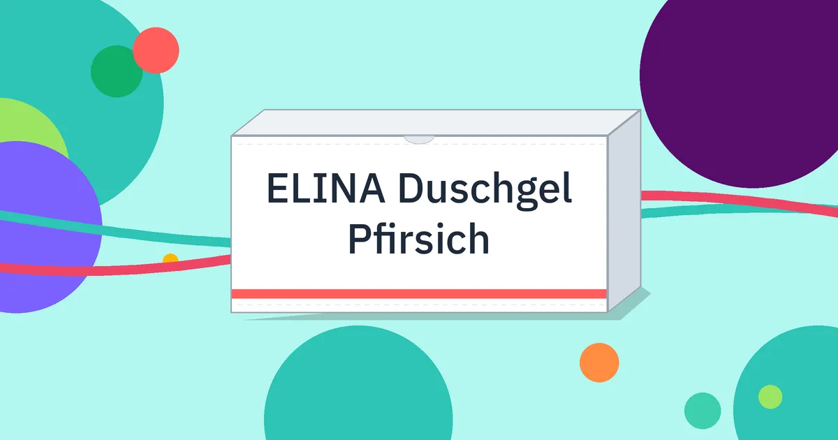 Symbolbild: Packung mit der Aufschrift ELINA Duschgel Pfirsich (PZN 19366620) – Verfügbarkeit und Bezug in Apotheken in Frankfurt am Main
