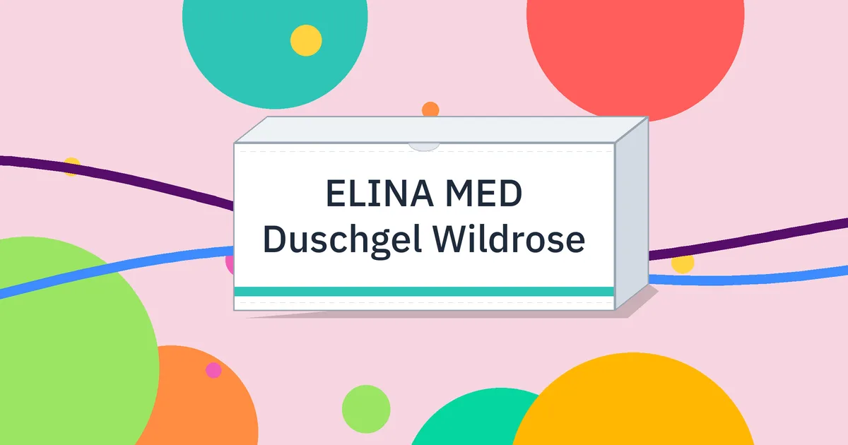 Symbolbild: Packung mit der Aufschrift ELINA MED Duschgel Wildrose (PZN 10710205) – Verfügbarkeit und Bezug in Apotheken in Frankfurt am Main