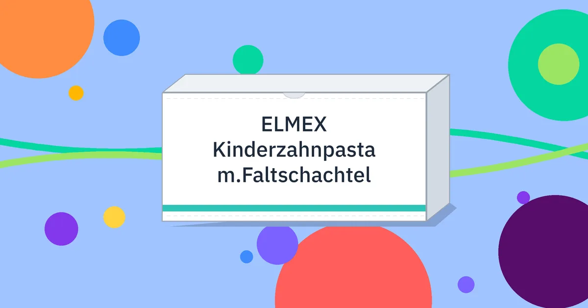 Symbolbild: Packung mit der Aufschrift ELMEX Kinderzahnpasta m.Faltschachtel (PZN 03330672) – Verfügbarkeit und Bezug in Apotheken in Frankfurt am Main