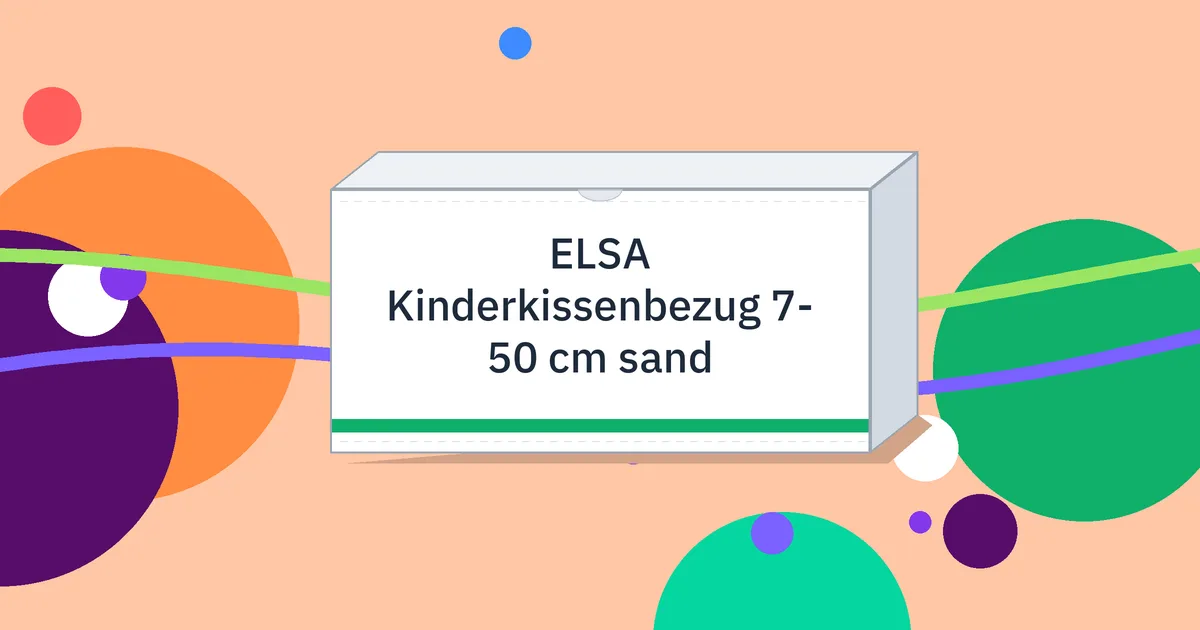 Symbolbild: Packung mit der Aufschrift ELSA Kinderkissenbezug 7-50 cm sand (PZN 01493430) – Verfügbarkeit und Bezug in Apotheken in Frankfurt am Main