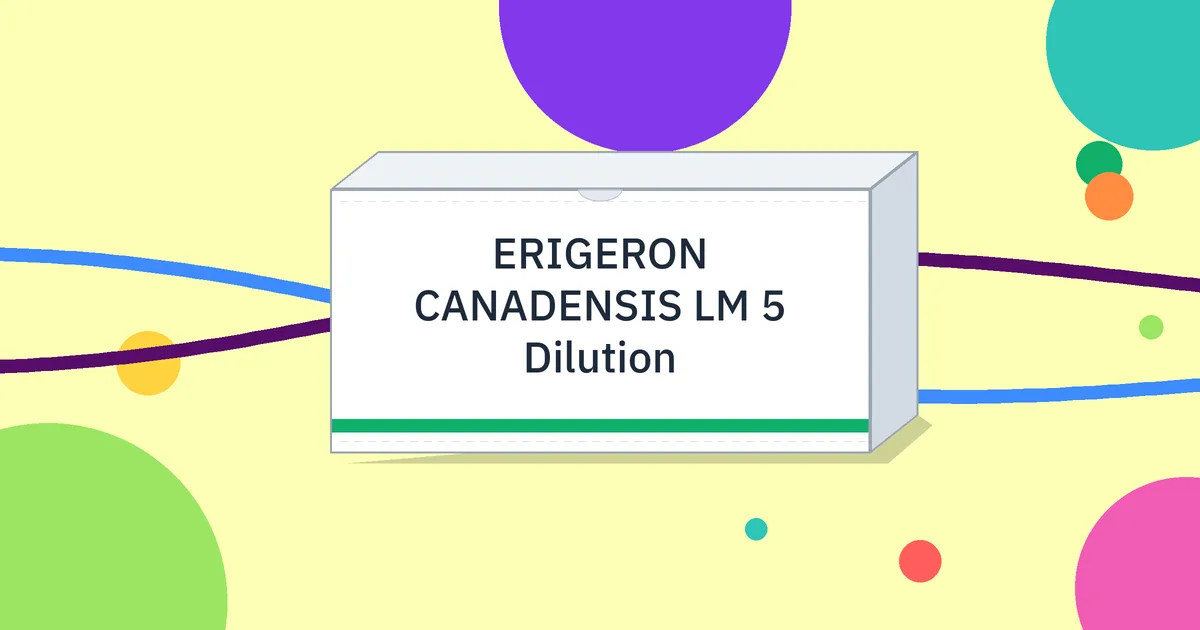 Symbolbild: Packung mit der Aufschrift ERIGERON CANADENSIS LM 5 Dilution (PZN 13478045) – Verfügbarkeit und Bezug in Apotheken in Frankfurt am Main