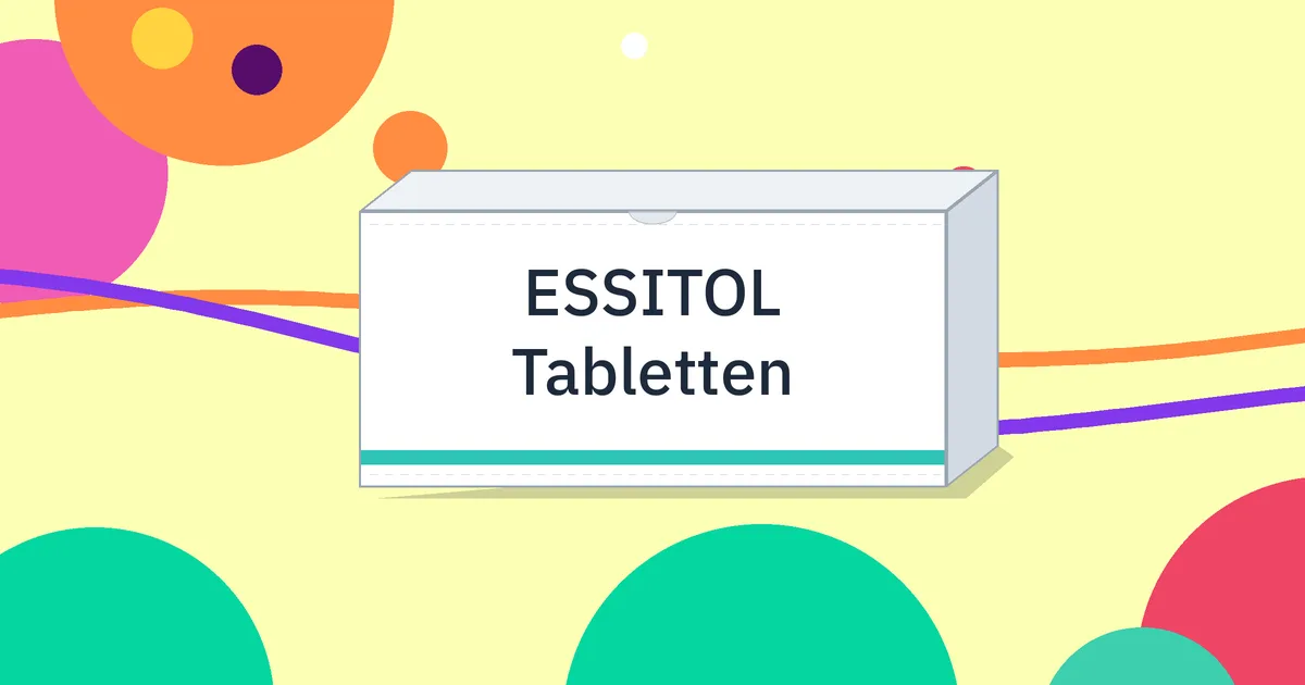 Symbolbild: Packung mit der Aufschrift ESSITOL Tabletten (PZN 01385812) – Verfügbarkeit und Bezug in Apotheken in Frankfurt am Main