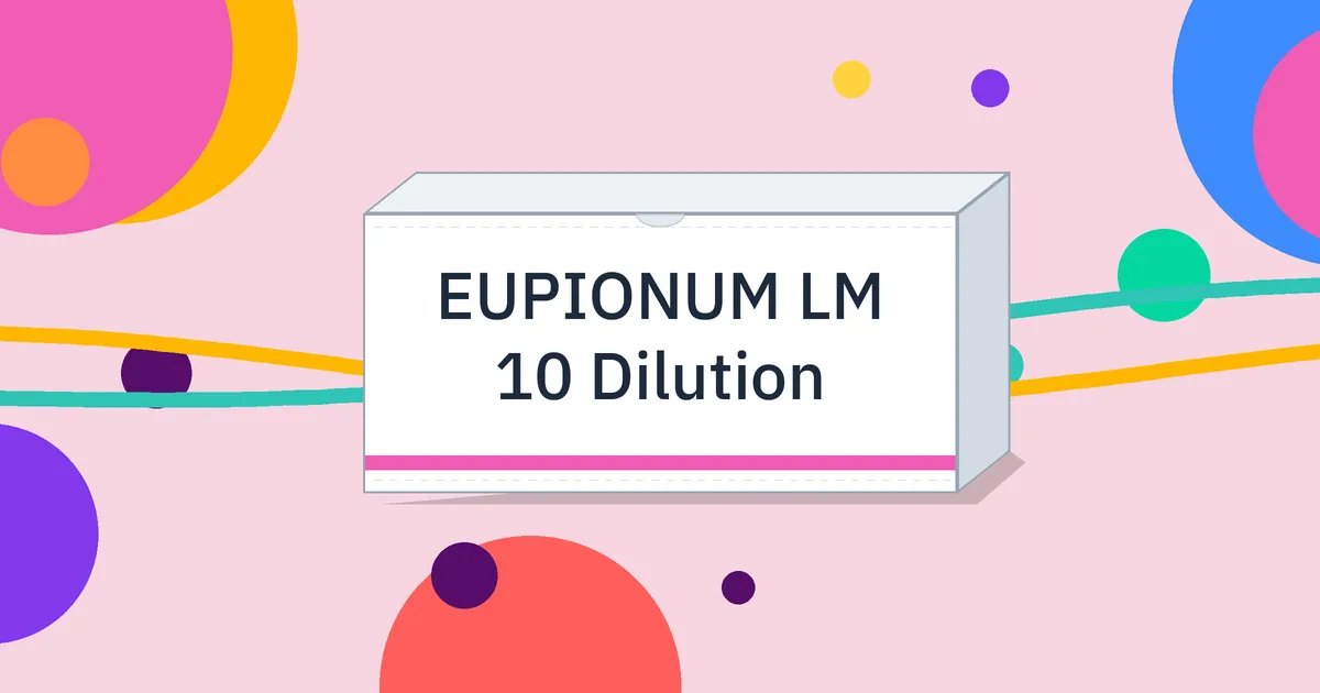 Symbolbild: Packung mit der Aufschrift EUPIONUM LM 10 Dilution (PZN 13483649) – Verfügbarkeit und Bezug in Apotheken in Frankfurt am Main