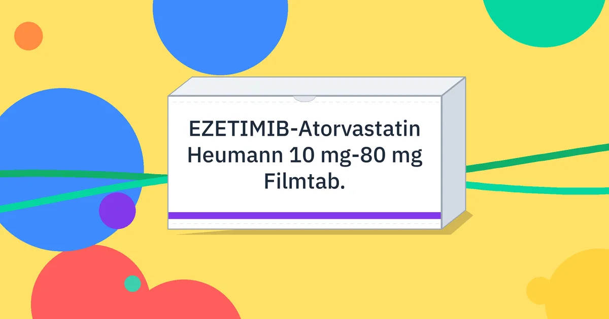 Symbolbild: Packung mit der Aufschrift EZETIMIB-Atorvastatin Heumann 10 mg-80 mg Filmtab. (PZN 19054808) – Verfügbarkeit und Bezug in Apotheken in Frankfurt am Main