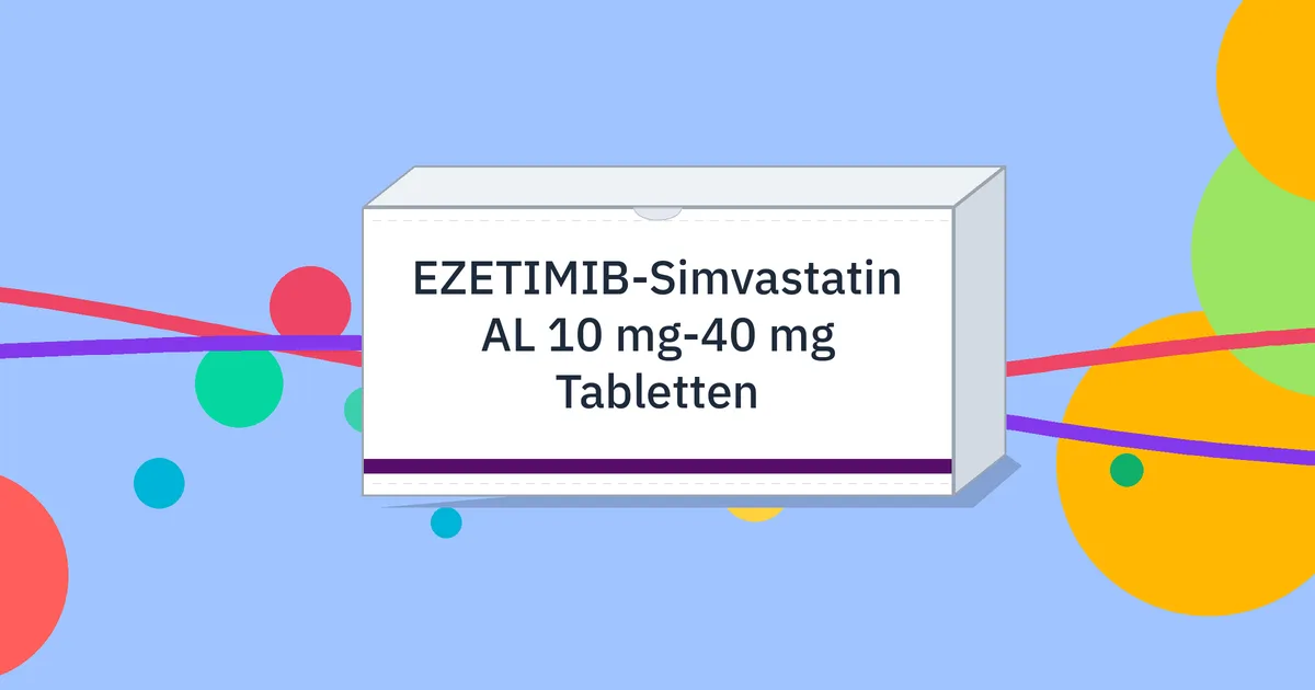 Symbolbild: Packung mit der Aufschrift EZETIMIB-Simvastatin AL 10 mg-40 mg Tabletten (PZN 13744133) – Verfügbarkeit und Bezug in Apotheken in Frankfurt am Main