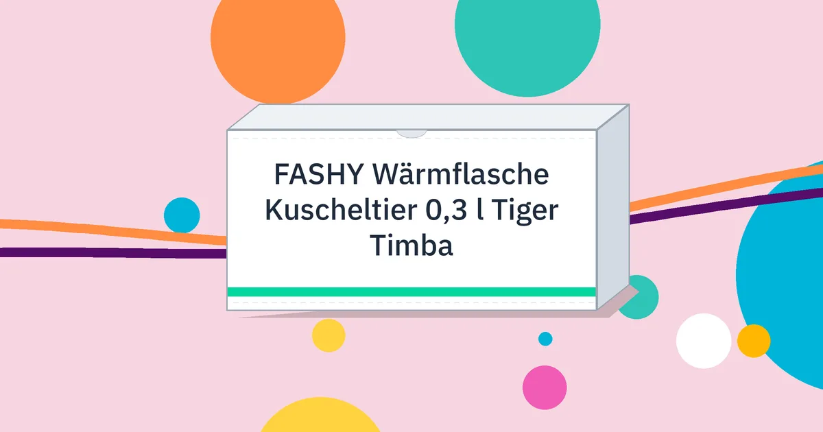 Symbolbild: Packung mit der Aufschrift FASHY Wärmflasche Kuscheltier 0,3 l Tiger Timba (PZN 20351859) – Verfügbarkeit und Bezug in Apotheken in Frankfurt am Main