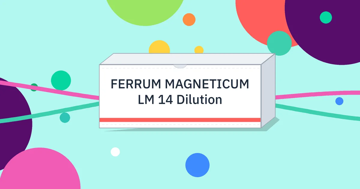 Symbolbild: Packung mit der Aufschrift FERRUM MAGNETICUM LM 14 Dilution (PZN 12849870) – Verfügbarkeit und Bezug in Apotheken in Frankfurt am Main