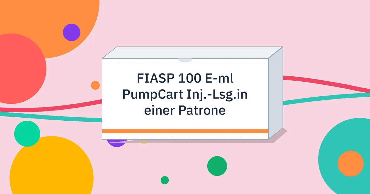 Symbolbild: Packung mit der Aufschrift FIASP 100 E-ml PumpCart Inj.-Lsg.in einer Patrone (PZN 19644757) – Verfügbarkeit und Bezug in Apotheken in Frankfurt am Main