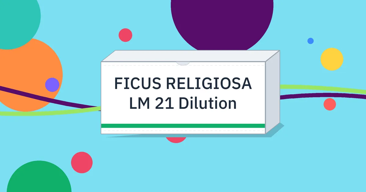 Symbolbild: Packung mit der Aufschrift FICUS RELIGIOSA LM 21 Dilution (PZN 12854078) – Verfügbarkeit und Bezug in Apotheken in Frankfurt am Main