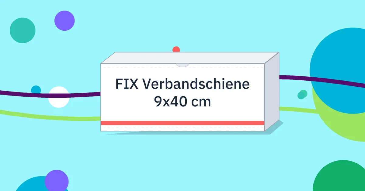 Symbolbild: Packung mit der Aufschrift FIX Verbandschiene 9x40 cm (PZN 06984948) – Verfügbarkeit und Bezug in Apotheken in Frankfurt am Main